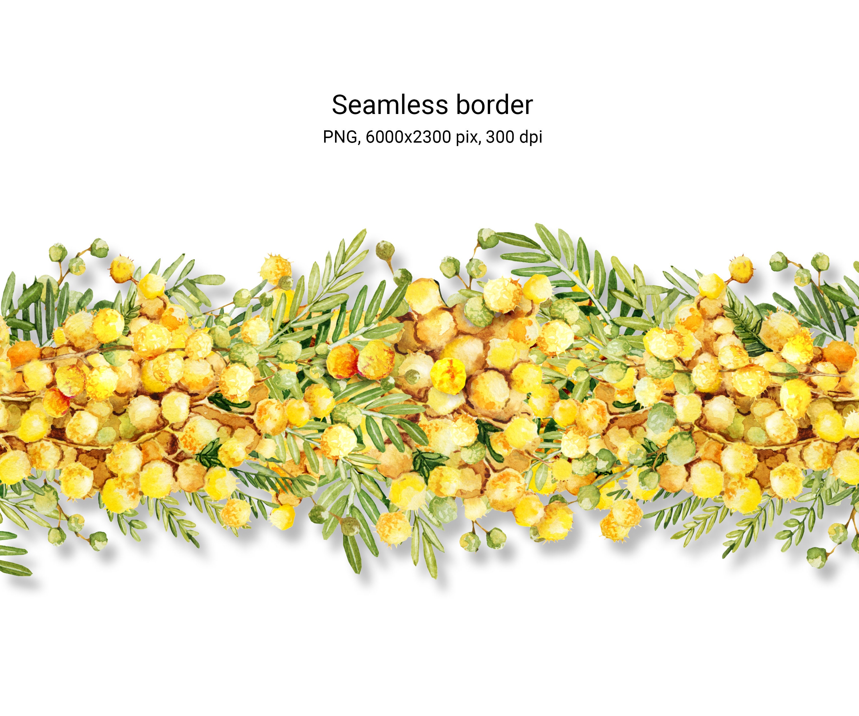 Watercolor Mimosa Flower Digital Paper Spring Floral Seamless - Etsy