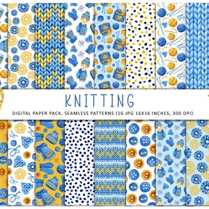 Knitting Digital Paper Watercolor Winter Seamless Patterns - Etsy