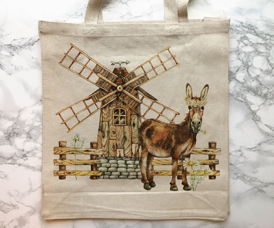 Donkey and Windmill Clipart Watercolor Sublimation Wind Pump - Etsy