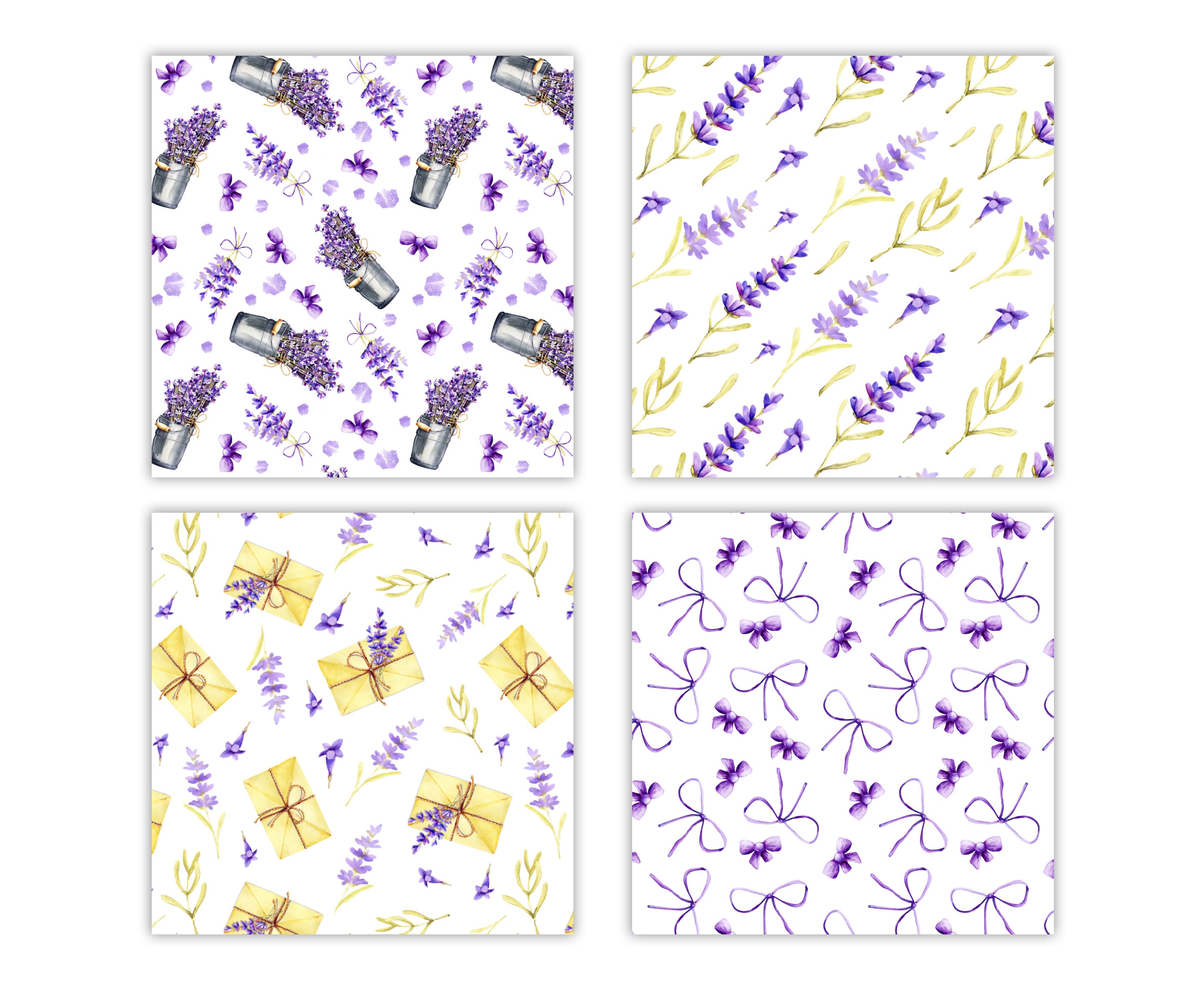 Lavender Watercolor Digital Paper Floral Seamless | Etsy