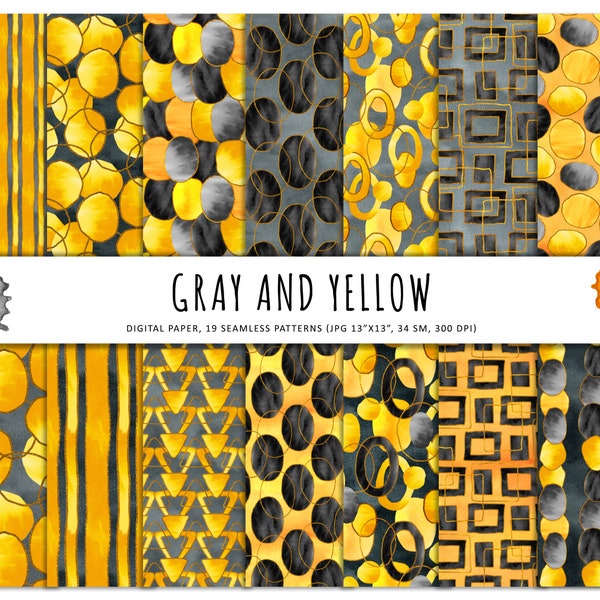 Yellow Gray Party - Etsy
