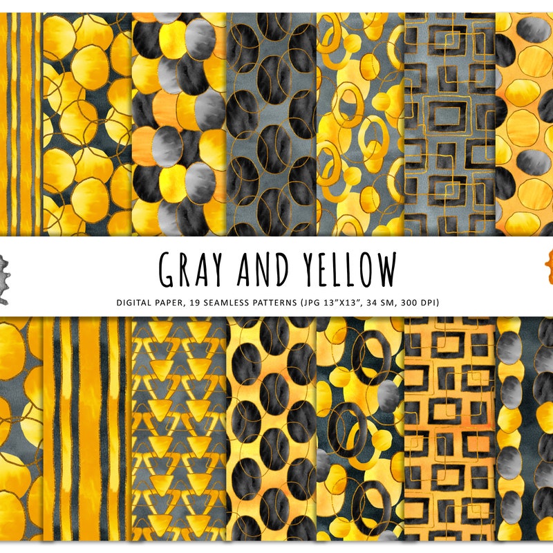 Yellow Gray Party - Etsy