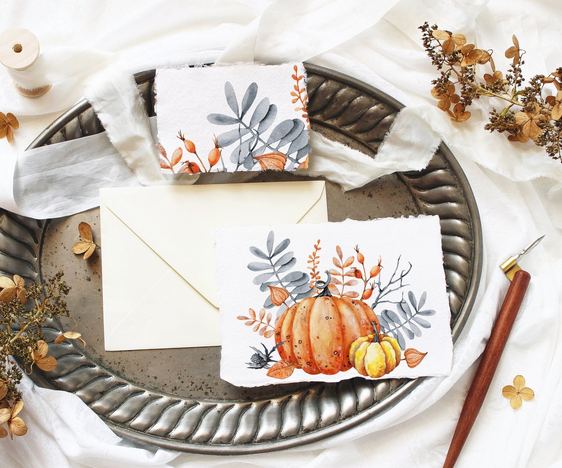 Watercolor Autumn Clipart Thanksgiving Decor Pumpkin | Etsy