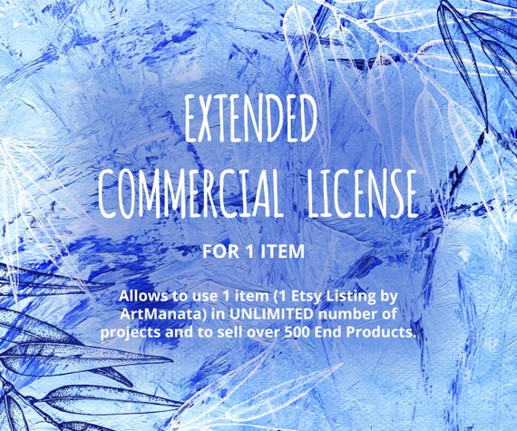 Extended Commercial License. One Listing No Credit. Sell | Etsy