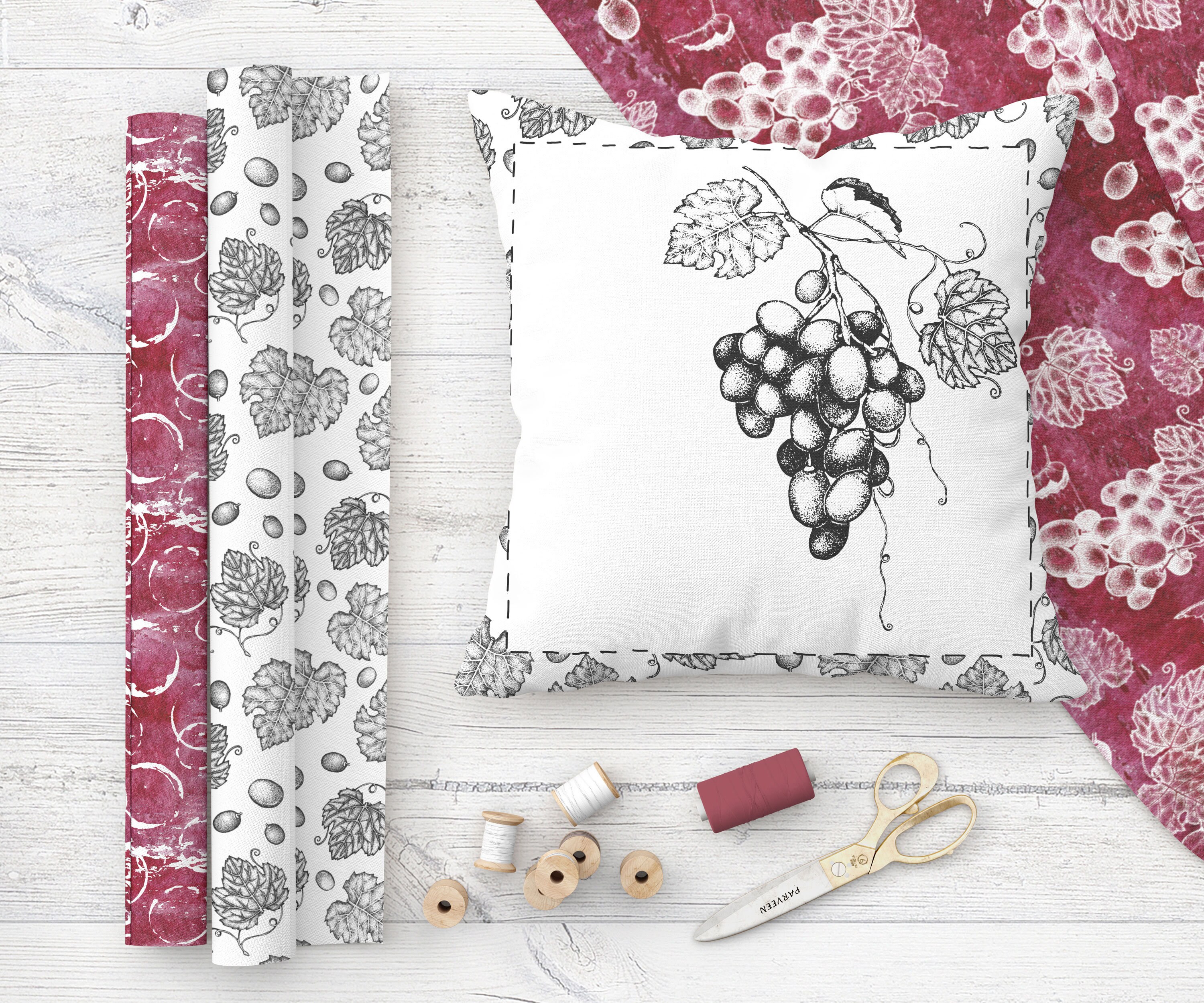 Bunch of Grapes Digital Paper Seamless Patterns Vine Graphic - Etsy