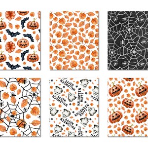 Halloween Clipart and Digital Paper. Watercolor Illustrations, Seamless ...