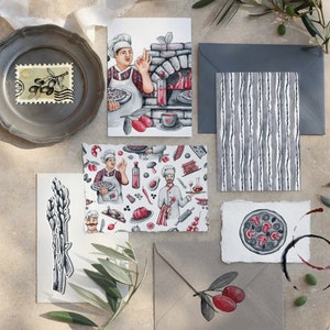 Chef Cook, Baker, Culinary Chef, Seamless Digital Paper Set, Kitchen ...