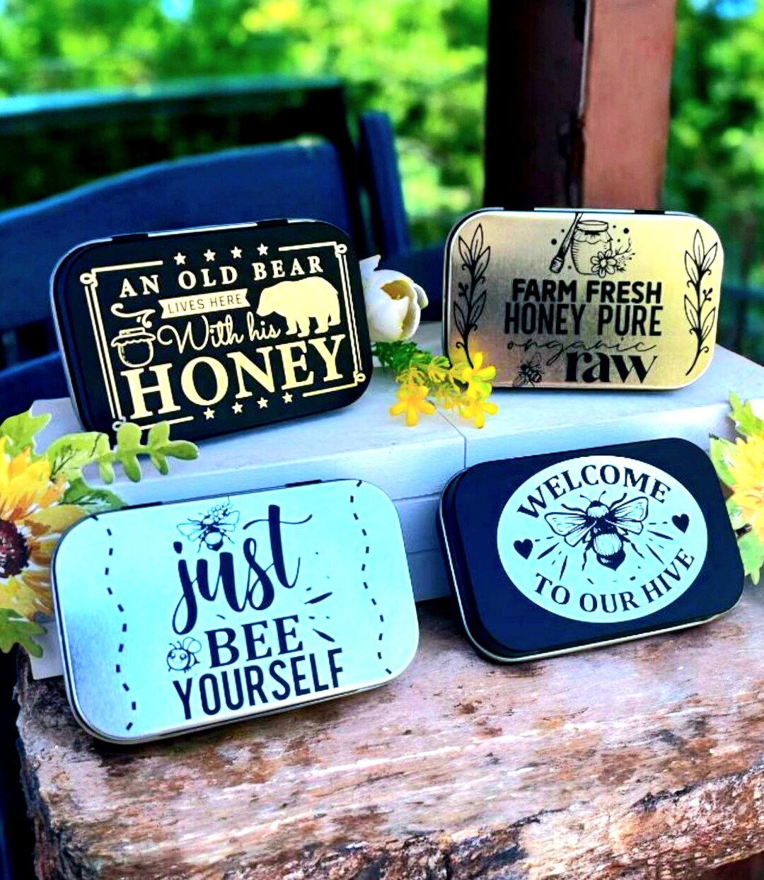 4-piece Sewing Tin Kit (honey Bees) - Etsy