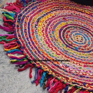 Indian Jute Round Floor Mat Decor Bedding Foot Board Hippie | Etsy