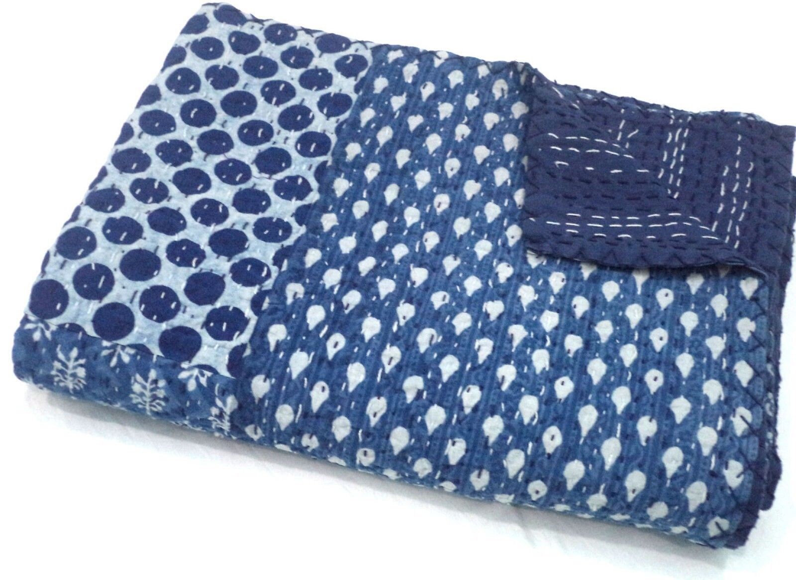 Assorted Patchwork Indigo Blue With 2 Pillows Queen Cotton - Etsy