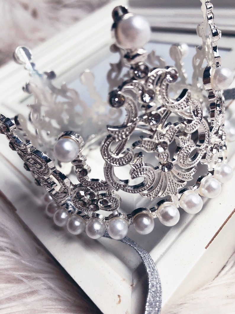 Baby Girl Crown Silver Crown baby Girl Crown Rhinestones - Etsy