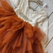 Burnt Orange Flower Girl Dress: Long Sleeve Lace Top, Tulle Tutu - Etsy