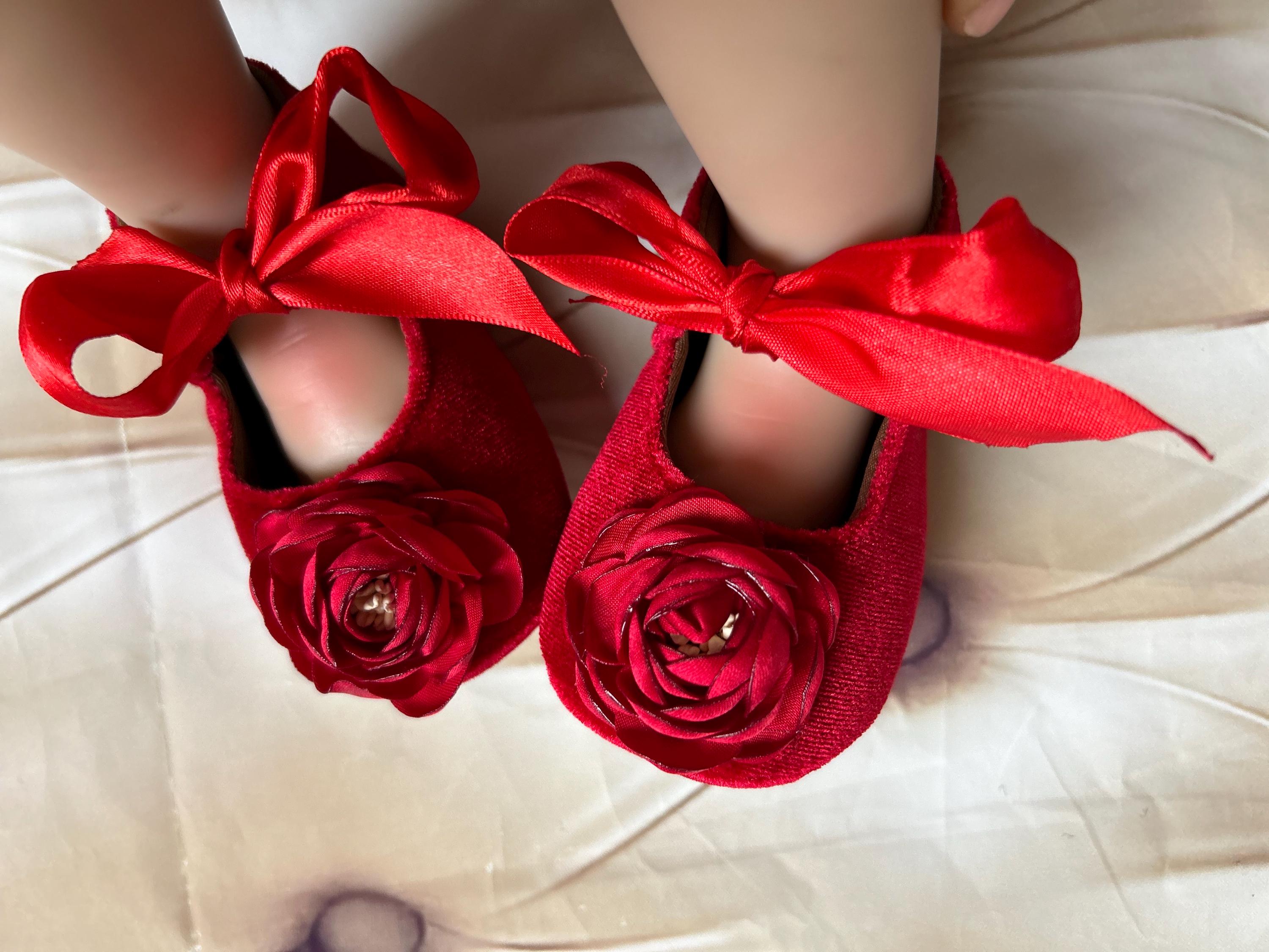 Red baby girl shoes store