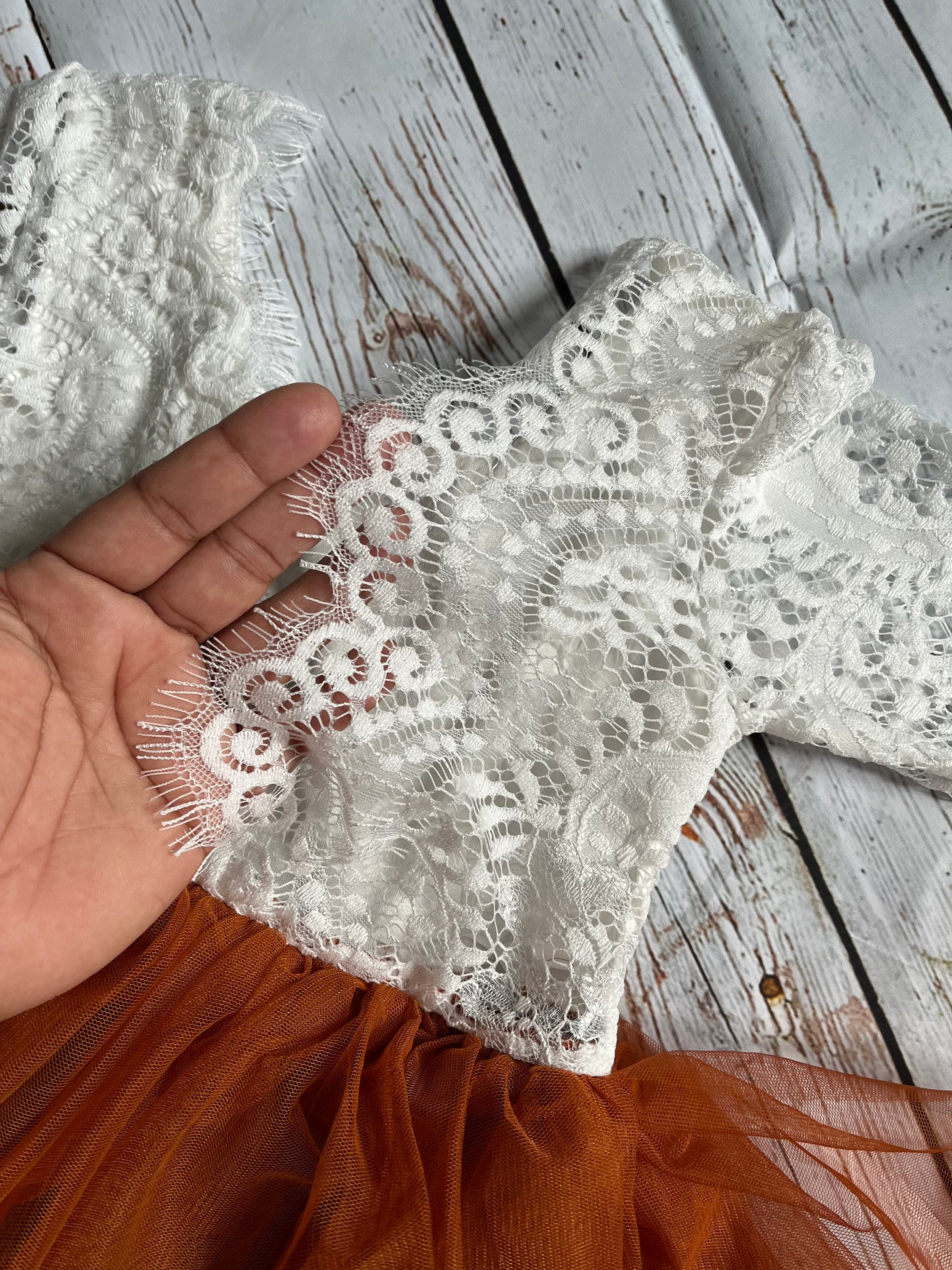 Burnt Orange Flower Girl Dress Long Sleeves Lace Topbaby - Etsy
