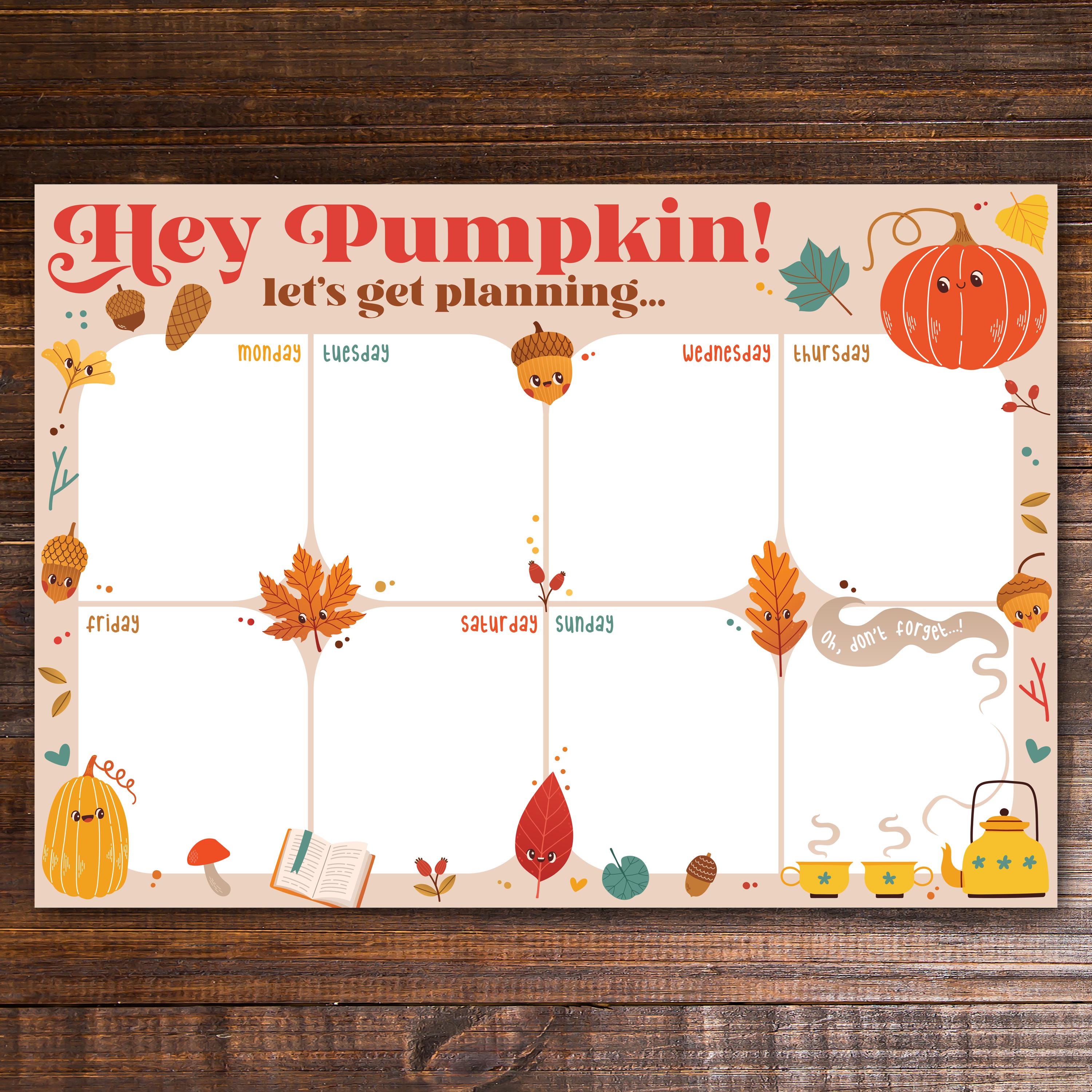 A3 Autumn Undated Weekly Planner Pad | Desk Planner | Weekly Notepad ...