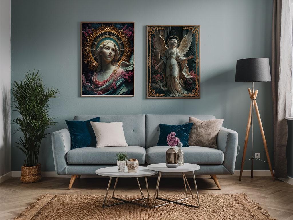 BAROQUE ANGELS in the Style of Carlo Crivelli - Christian Motif - Faith ...