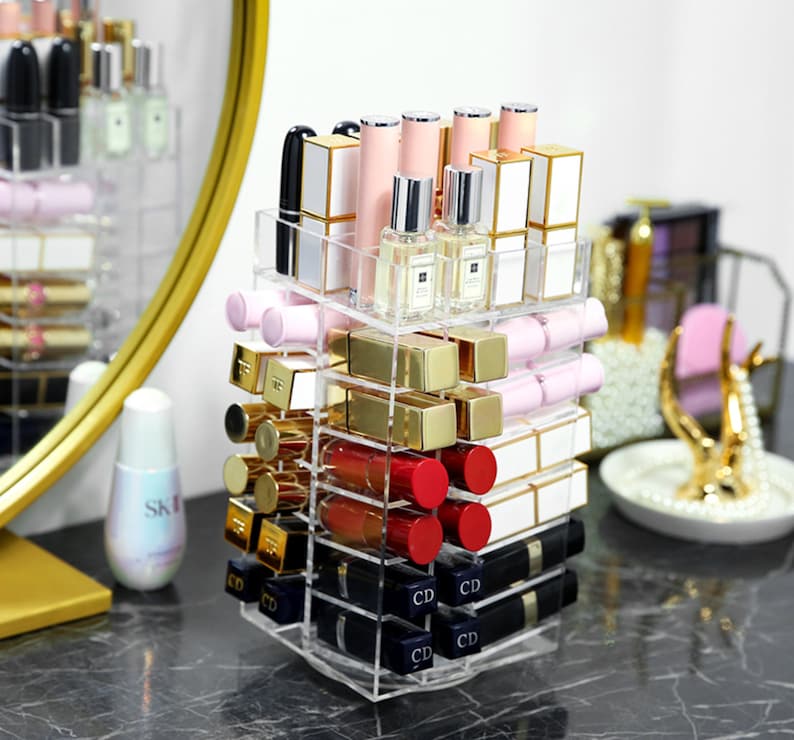 360 Degree Rotating Lipstick Organizer Makeup Organizer | Etsy