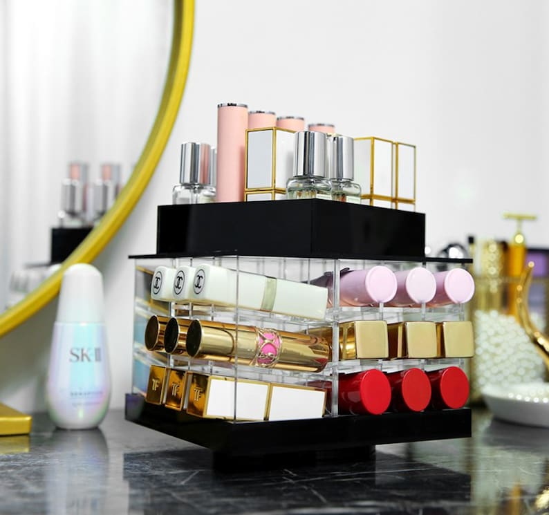 360 Degree Rotating Lipstick Organizer Makeup Organizer | Etsy