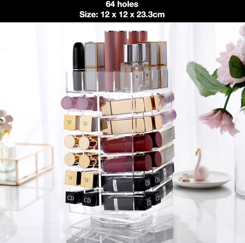 360 Degree Rotating Lipstick Organizer Makeup Organizer | Etsy