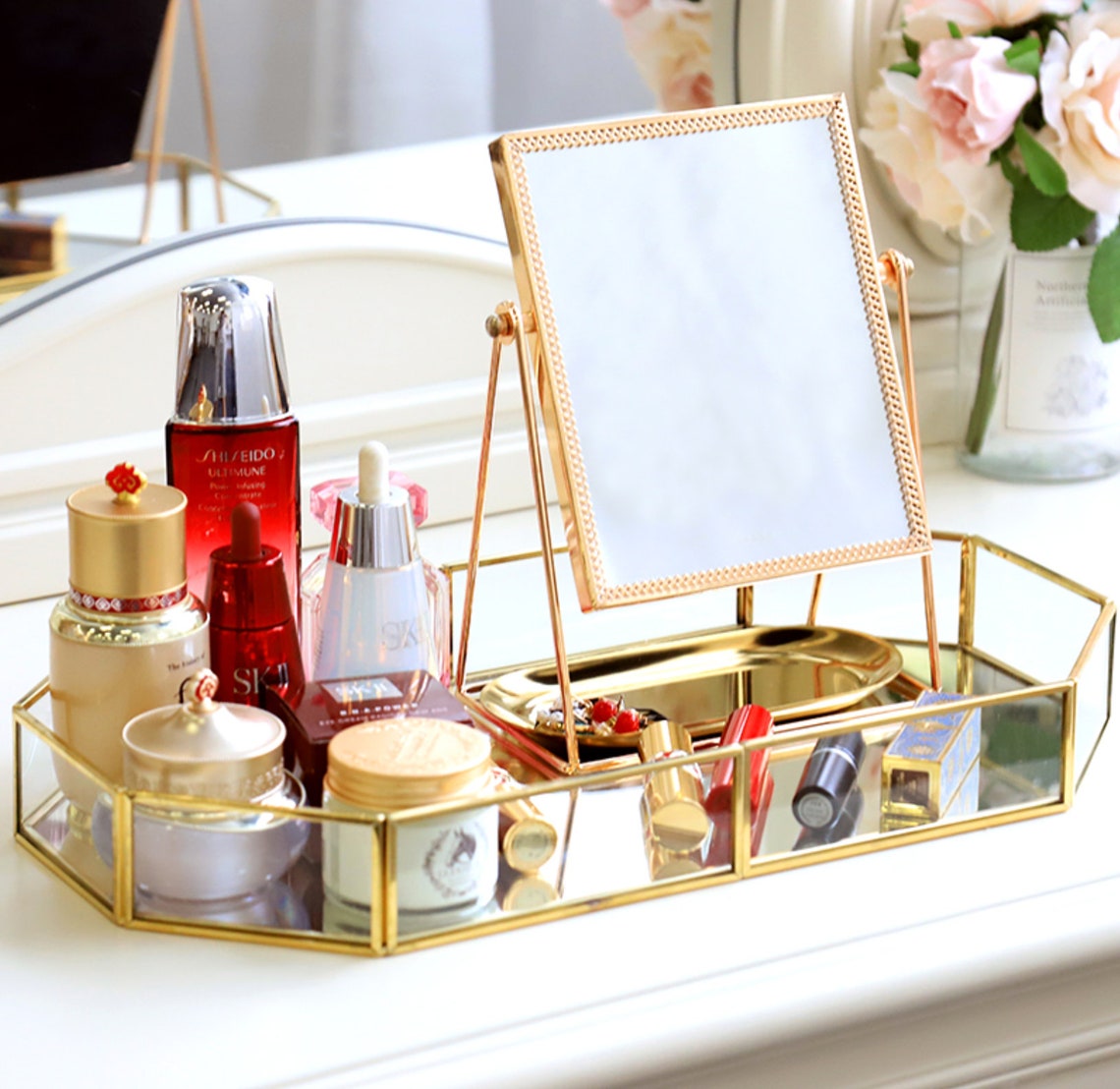 Makeup Mirror Makeup Tray Makeup Vanity Mirror Decorative | Etsy