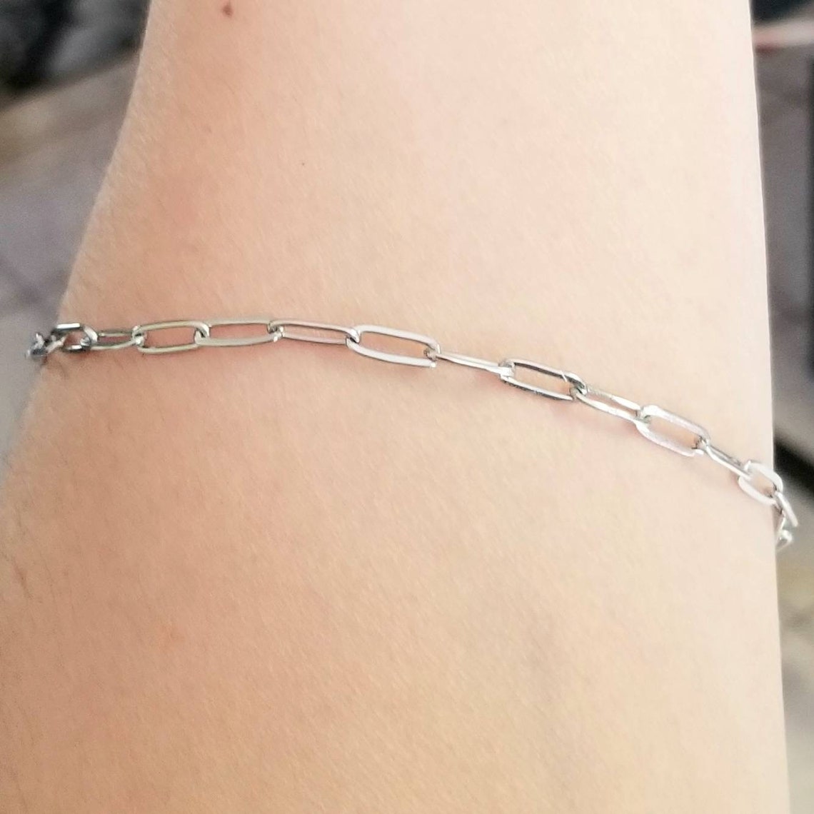 Stainless Steel 3mm X 9mm Paperclip Chain Anklet, Large Chain Ankle ...