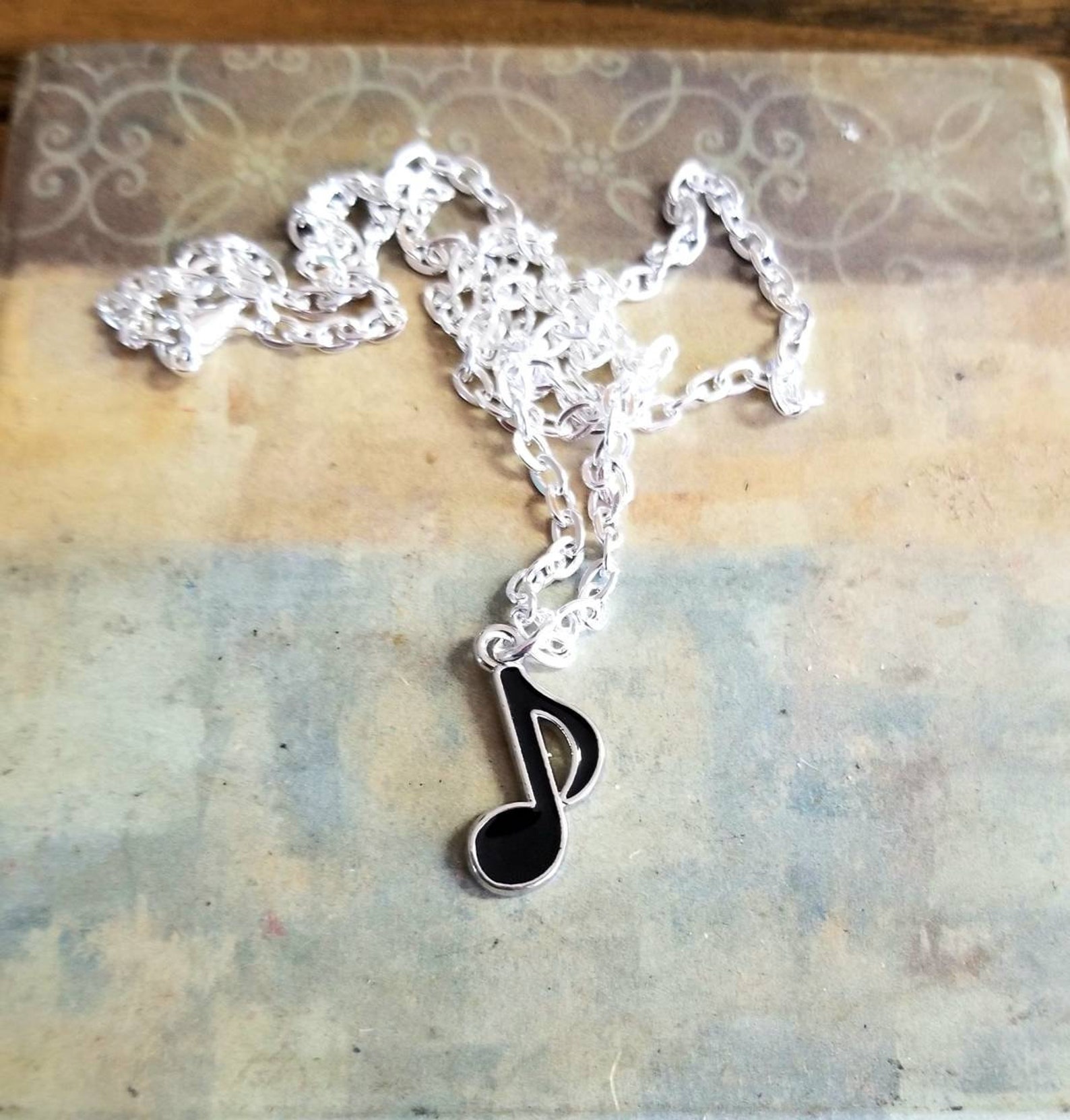Eighth Note Necklace, Music Note Necklace, Music Teacher, Music Note ...