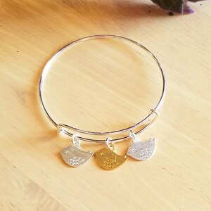 Three Little Birds Bracelet, Two Tone Jewelry, Charm Bracelet ...