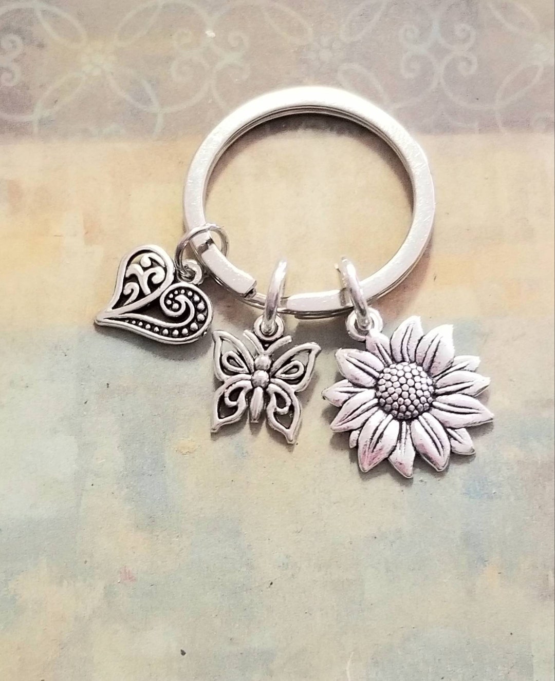 Sunflower Key Ring, Sunflower Keychain, Sunflower Lover Gift ...