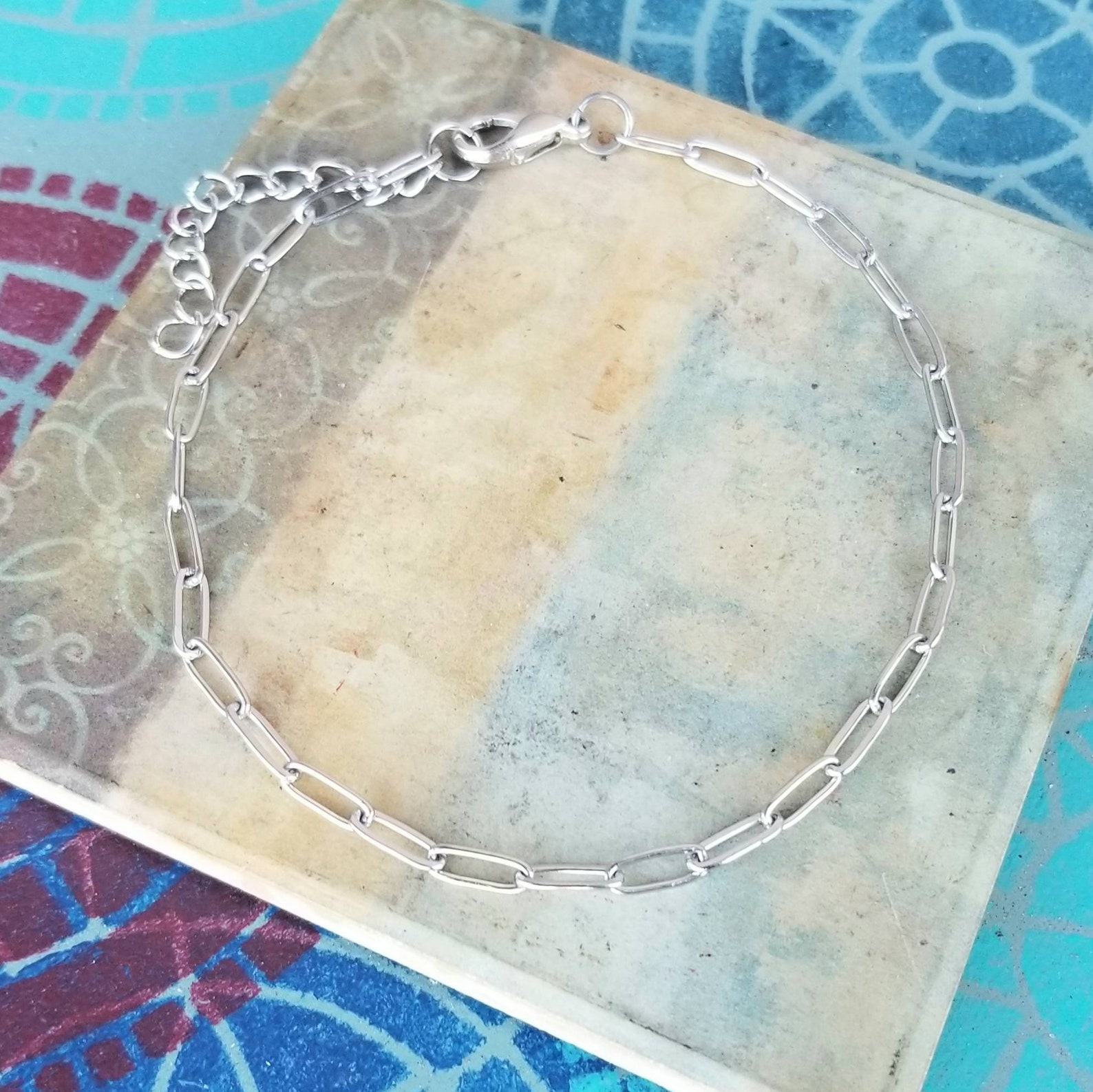 Stainless Steel 3mm Paperclip Chain Anklet Large Chain Ankle | Etsy