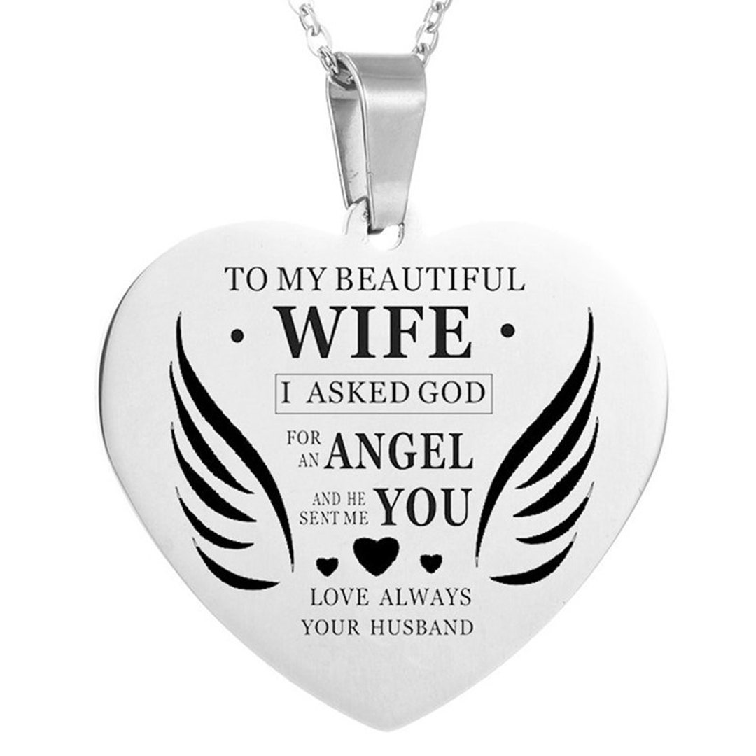 To My Beautiful Wife Necklace Wife Necklace From Husband Wife
