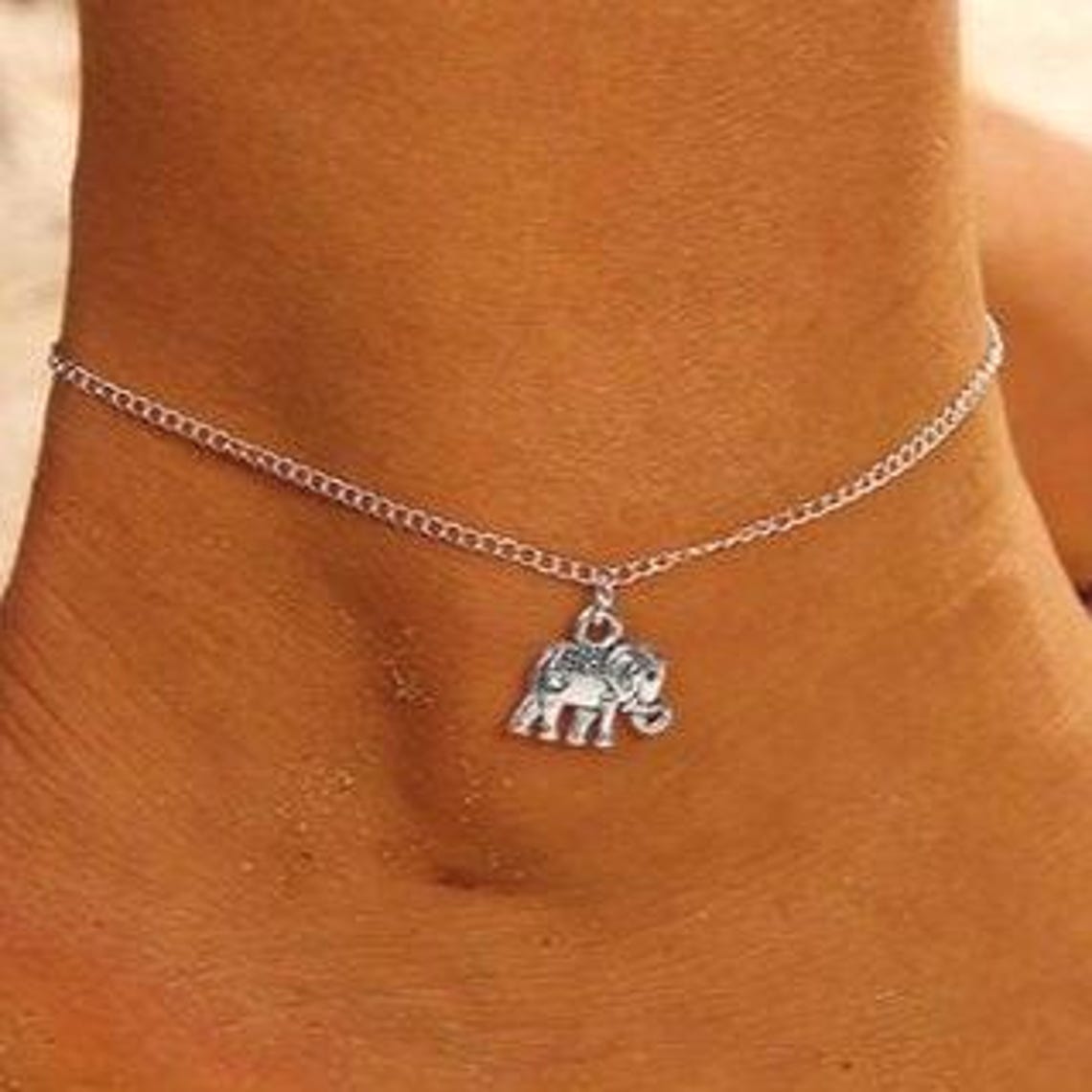 Lucky Elephant Ankle Bracelet, Silver Elephant Ankle, Elephant Anklet ...