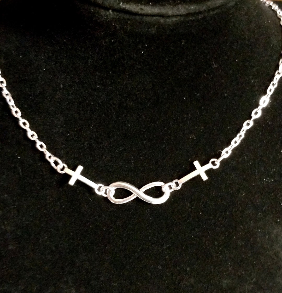 Infinity Cross Necklace, Silver Cross Necklace, Infinity Necklace ...