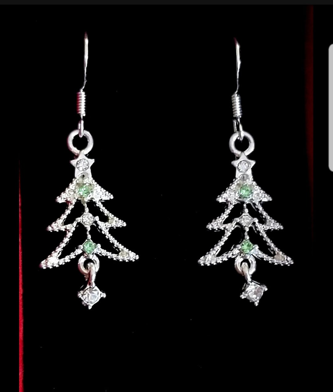 Sterling Silver Christmas Tree Earrings, Silver Earrings, Christmas ...