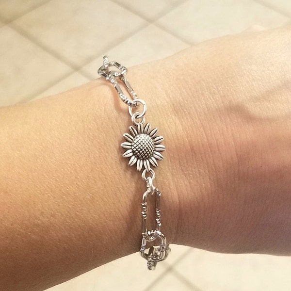 Sunflower Chain Bracelet - Etsy