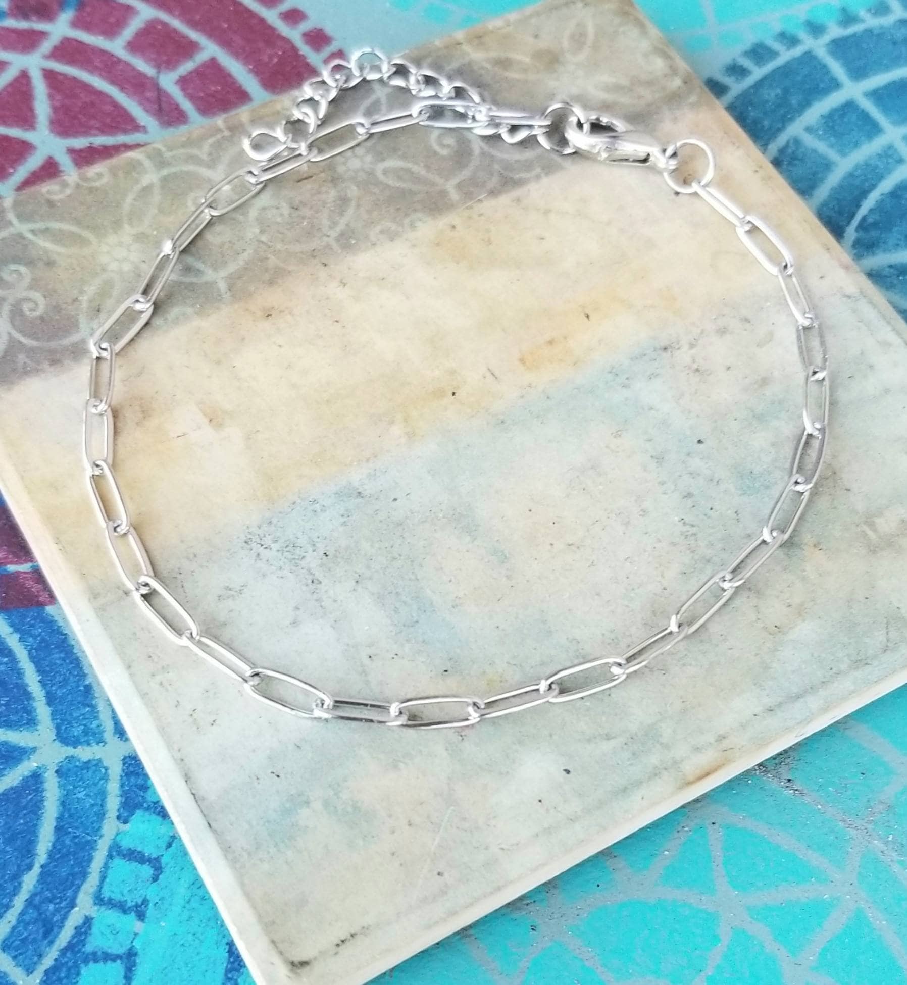 Stainless Steel 3mm X 9mm Paperclip Chain Anklet, Large Chain Ankle ...