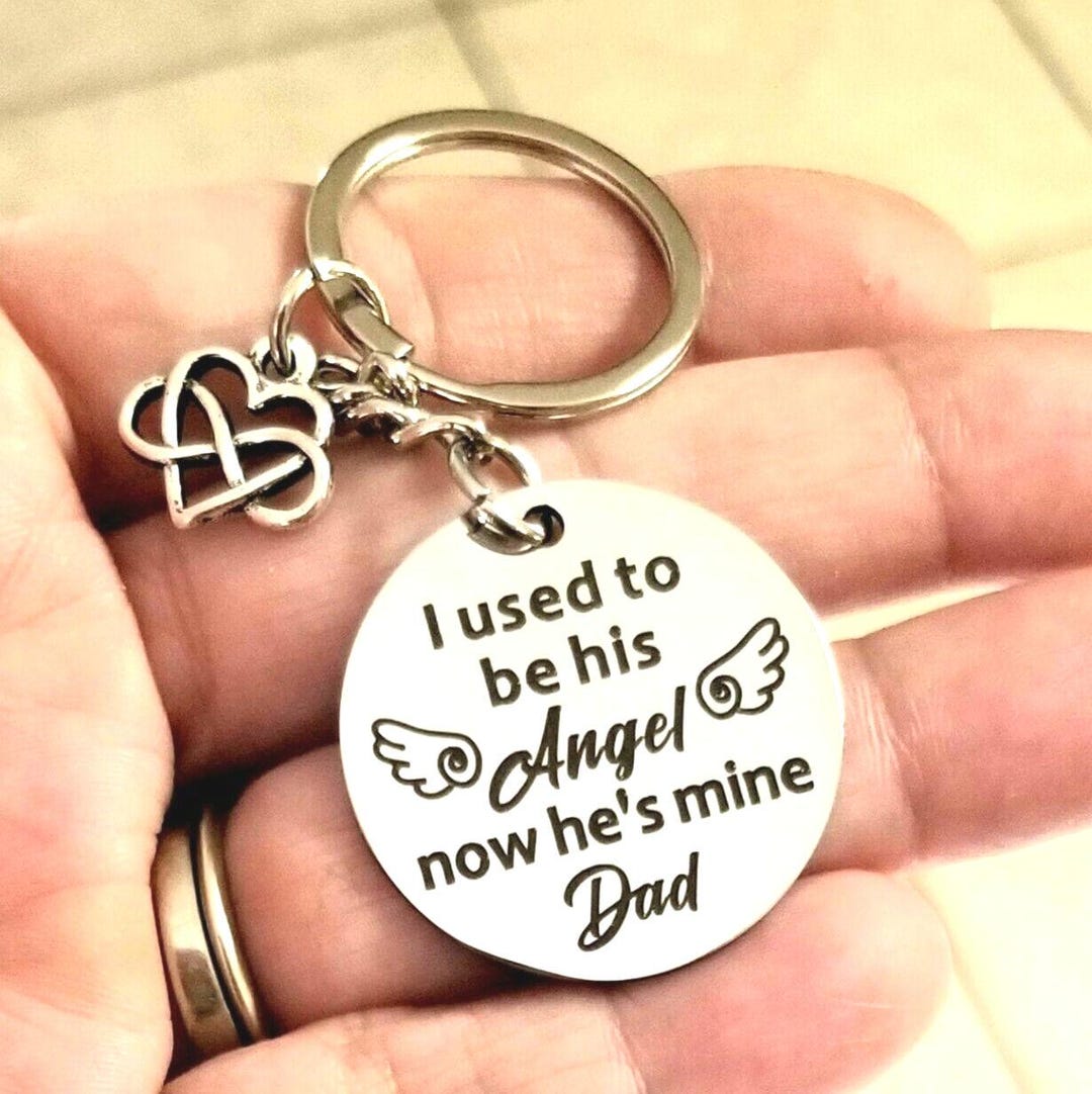 Dad in Heaven Keychain, Dad Guardian Angel, in Memory of Dad, Loss of ...