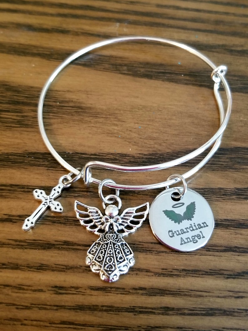 Guardian Angel Bangle Bracelet Guardian Angel Jewelry in - Etsy