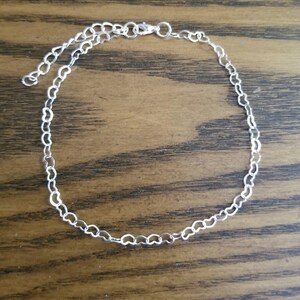 Silver Heart Bracelet, Heart Link Chain Bracelet, Interlocking Hearts ...