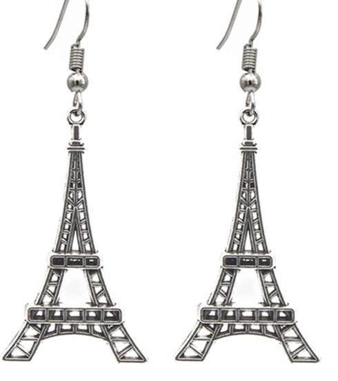 Silver Eiffel Tower Earrings for Women Eiffel Tower Dangle | Etsy
