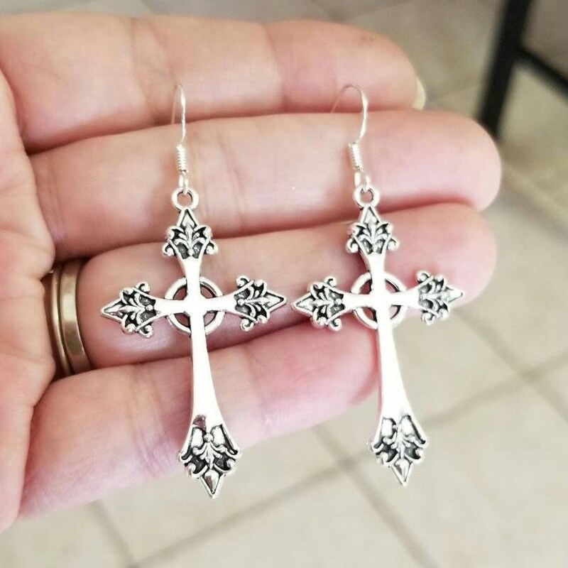 Cross Earrings - Etsy