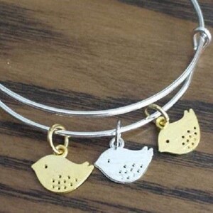 Three Little Birds Bracelet Two Tone Jewelry Charm Bracelet - Etsy