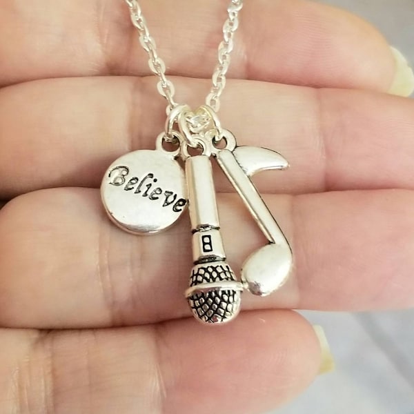 Music Note Necklace - Etsy