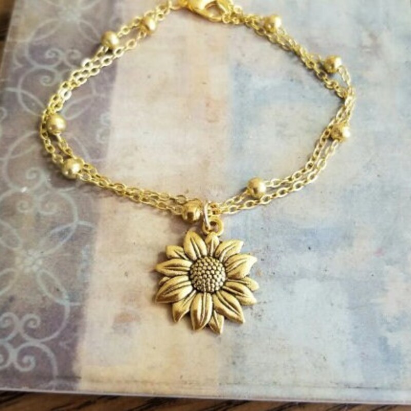 Sunflower Bracelet - Etsy