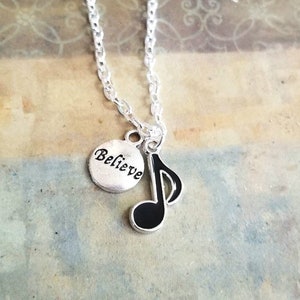 Eighth Note Necklace, Music Note Necklace, Music Note Jewelry, Eighth ...