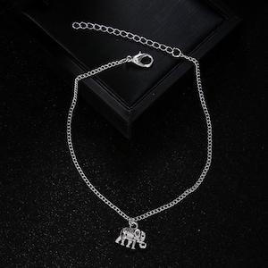 Lucky Elephant Ankle Bracelet, Silver Elephant Ankle, Elephant Anklet ...