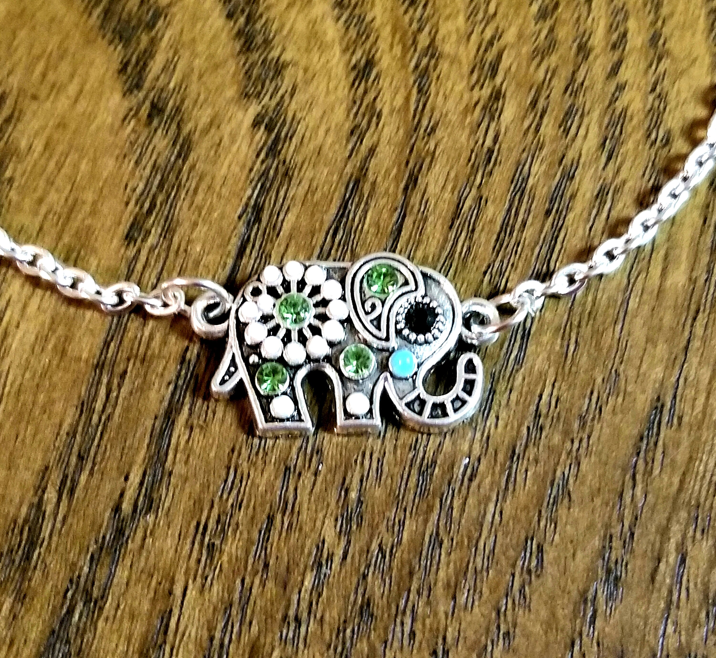 Colorful Crystal Elephant Ankle Bracelet: Silver Elephant Charm Anklet ...