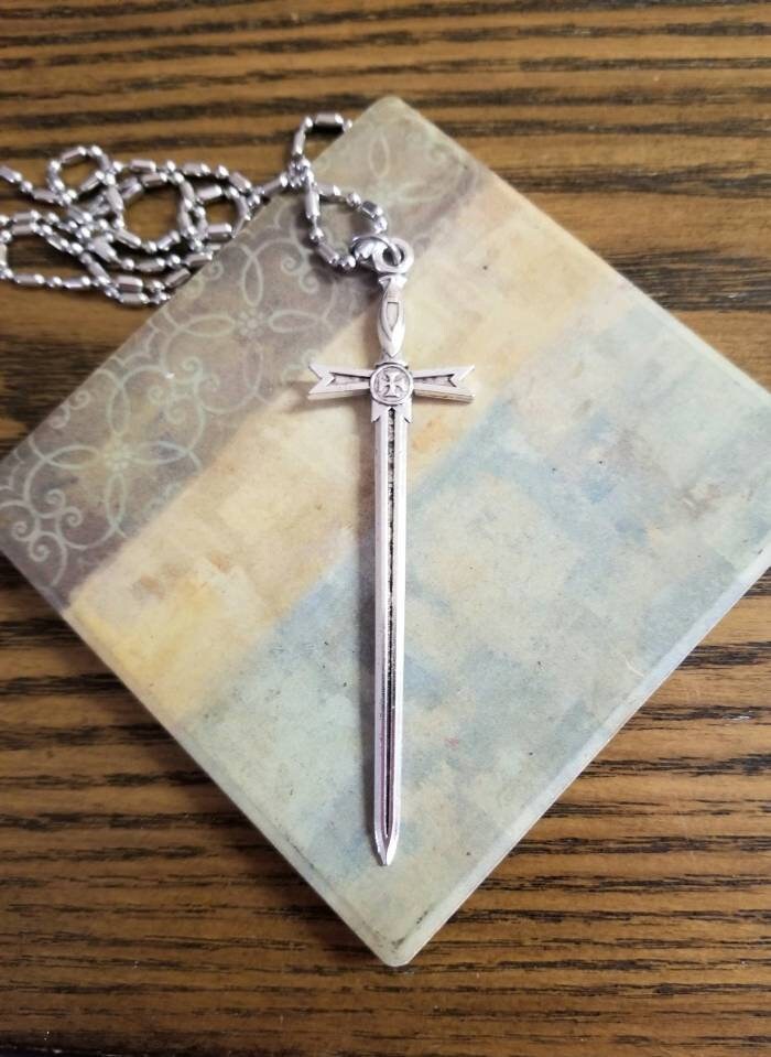 Knights Templar Necklace Knights Templar Sword Necklace - Etsy