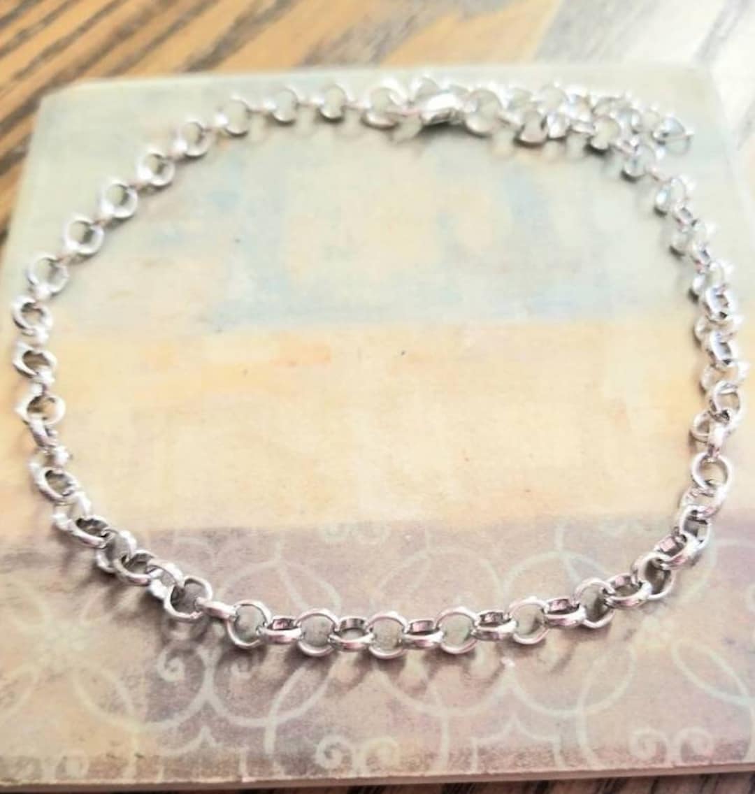 Stainless Steel 4.8mm Rolo Chain Anklet, Large Chain Ankle Bracelet ...