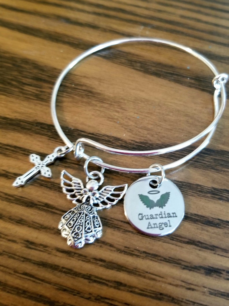 Guardian Angel Bangle Bracelet Guardian Angel Jewelry in - Etsy