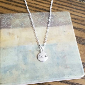 BELIEVE Necklace, Inspirational Pendant, Believe Jewelry, Love ...